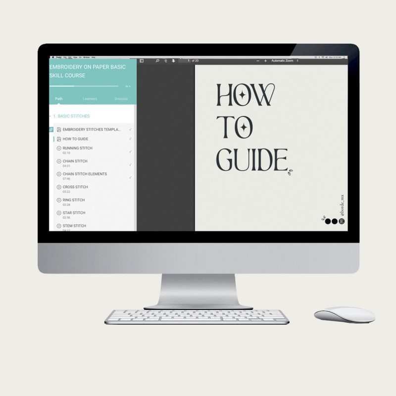 Basic skill embroidery on paper course – Borde by Katia